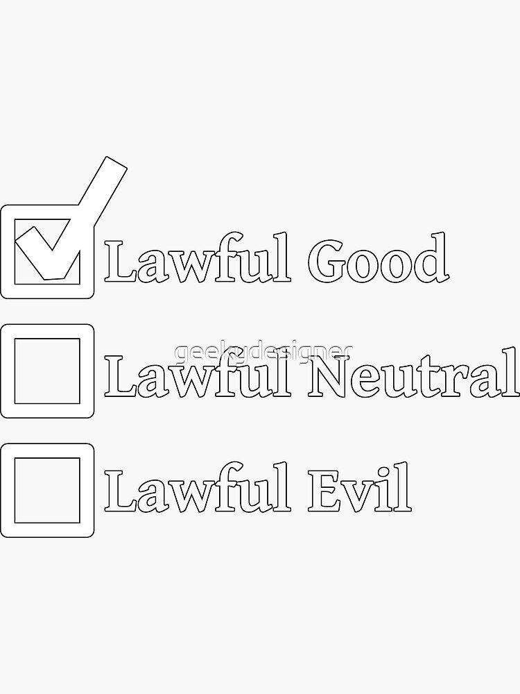 "Lawful Good DND 5e Pathfinder RPG Alignment Role Playing Tabletop RNG ...