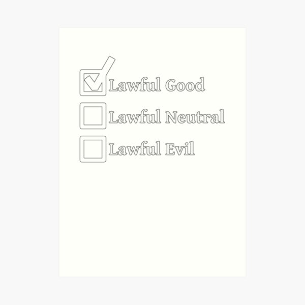 "Lawful Good DND 5e Pathfinder RPG Alignment Role Playing Tabletop RNG ...