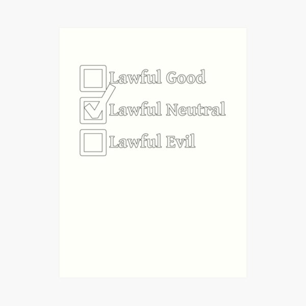 "Lawful Neutral DND 5e Pathfinder RPG Alignment Role Playing Tabletop ...