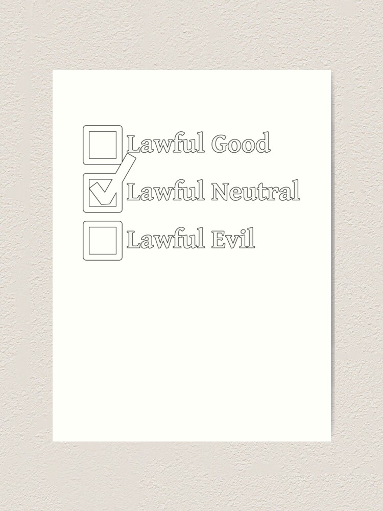 "Lawful Neutral DND 5e Pathfinder RPG Alignment Role Playing Tabletop ...