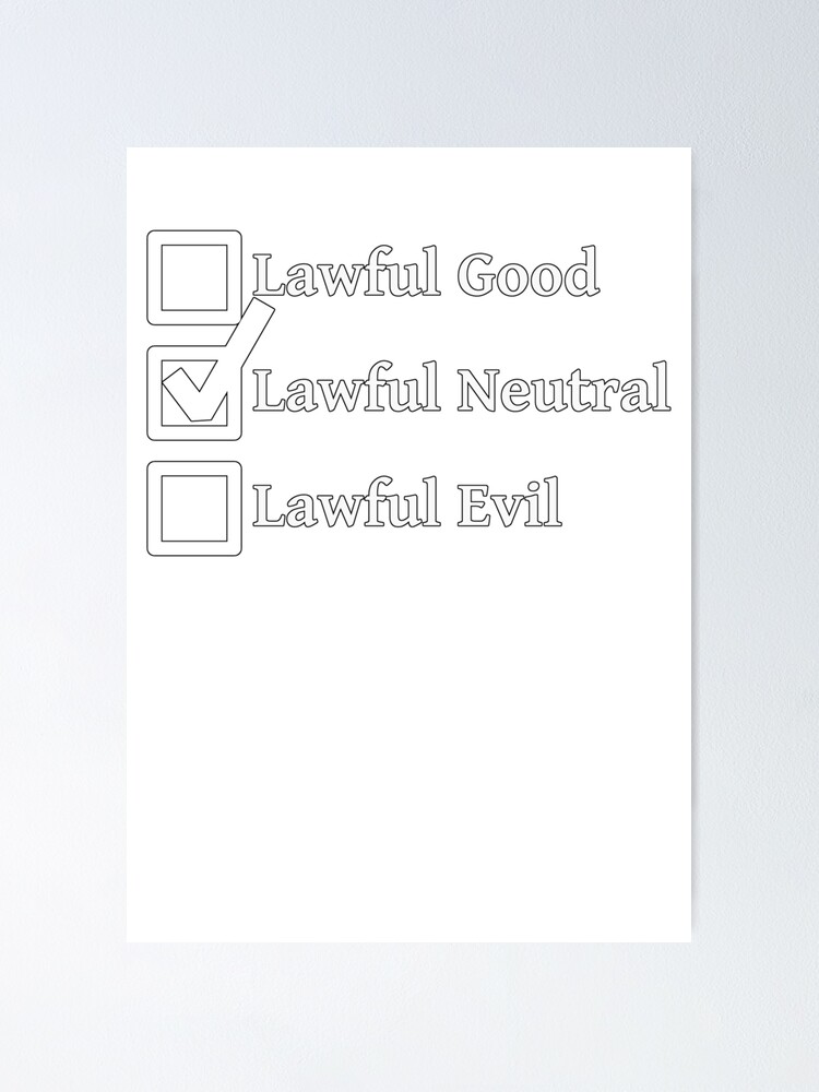 "Lawful Neutral DND 5e Pathfinder RPG Alignment Role Playing Tabletop ...