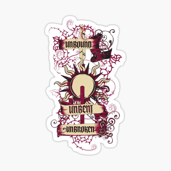 "Unbound, Unbent, Unbroken" Sticker for Sale by lunegreiros | Redbubble