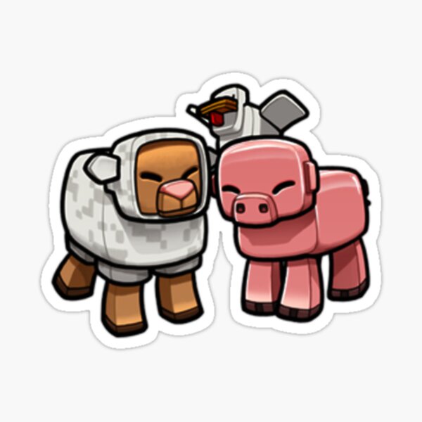 "Sheep, Pig & Chicken || Minecraft ArtWork ||" Sticker for Sale by ...