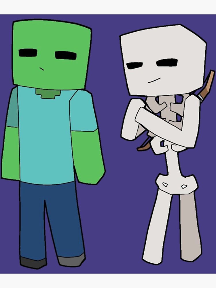 "Minecraft Zombie and Skeleton" Art Print for Sale by SisterBecker ...