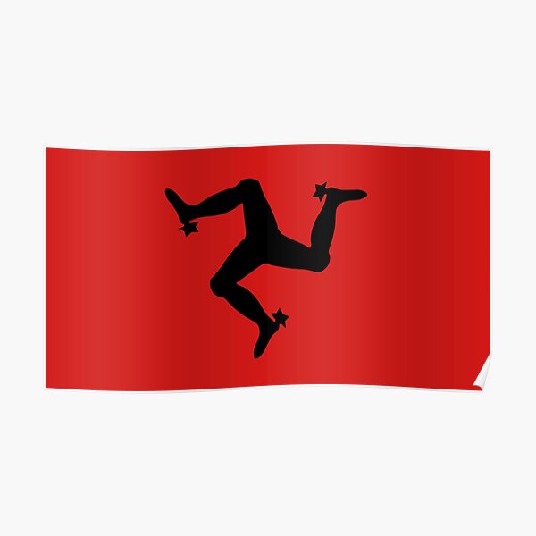 "Flag of the Isle of Man - The Manx Triskelion, Emblem of the Isle of ...