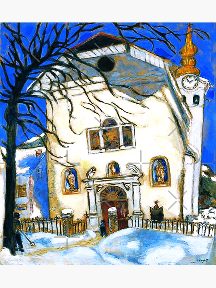 "marc chagall lsnow covered church 1927" Sticker for Sale by ...