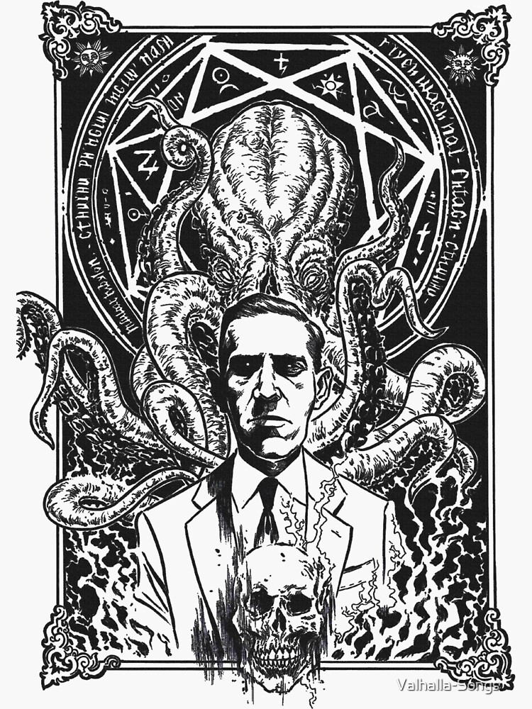 "H.P Lovecraft - Cthulhu" Sticker for Sale by Valhalla-Songs | Redbubble