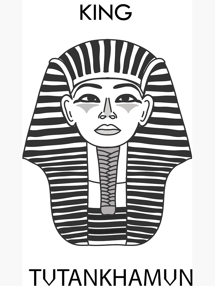 "King Tutankhamun in Black and White" Sticker for Sale by wa2022 ...