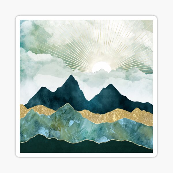 "Golden Sunrise" Sticker for Sale by spacefrogdesign | Redbubble
