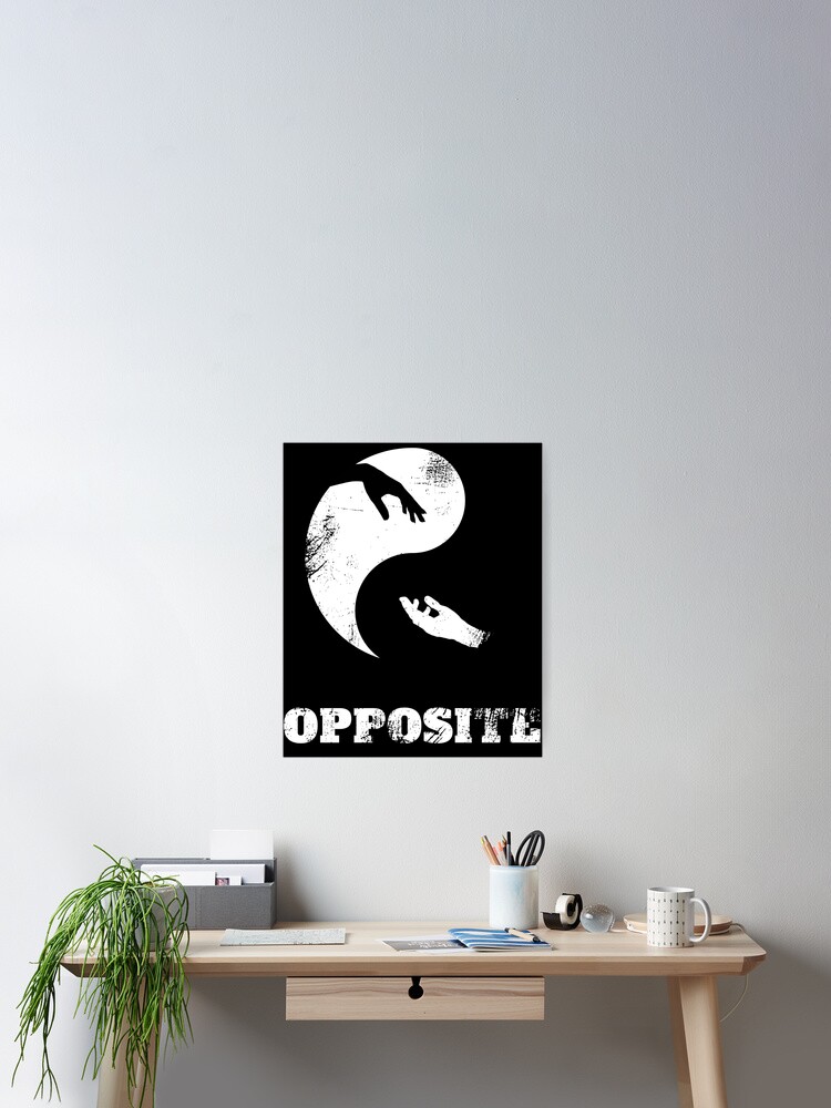 "Black and White Hands in Yin Yeng Opposite Design" Poster for Sale by ...