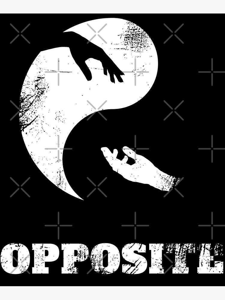 "Black and White Hands in Yin Yeng Opposite Design" Poster for Sale by ...