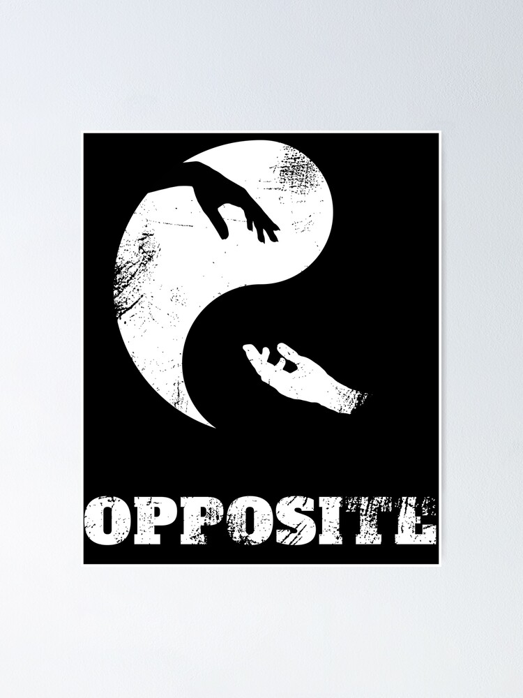 "Black and White Hands in Yin Yeng Opposite Design" Poster for Sale by ...