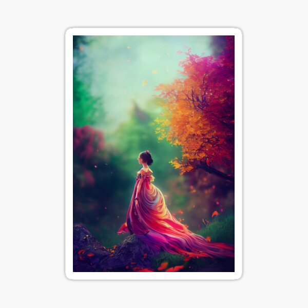 "Colorful queen in long robes - Japan." Sticker for Sale by Maniock ...