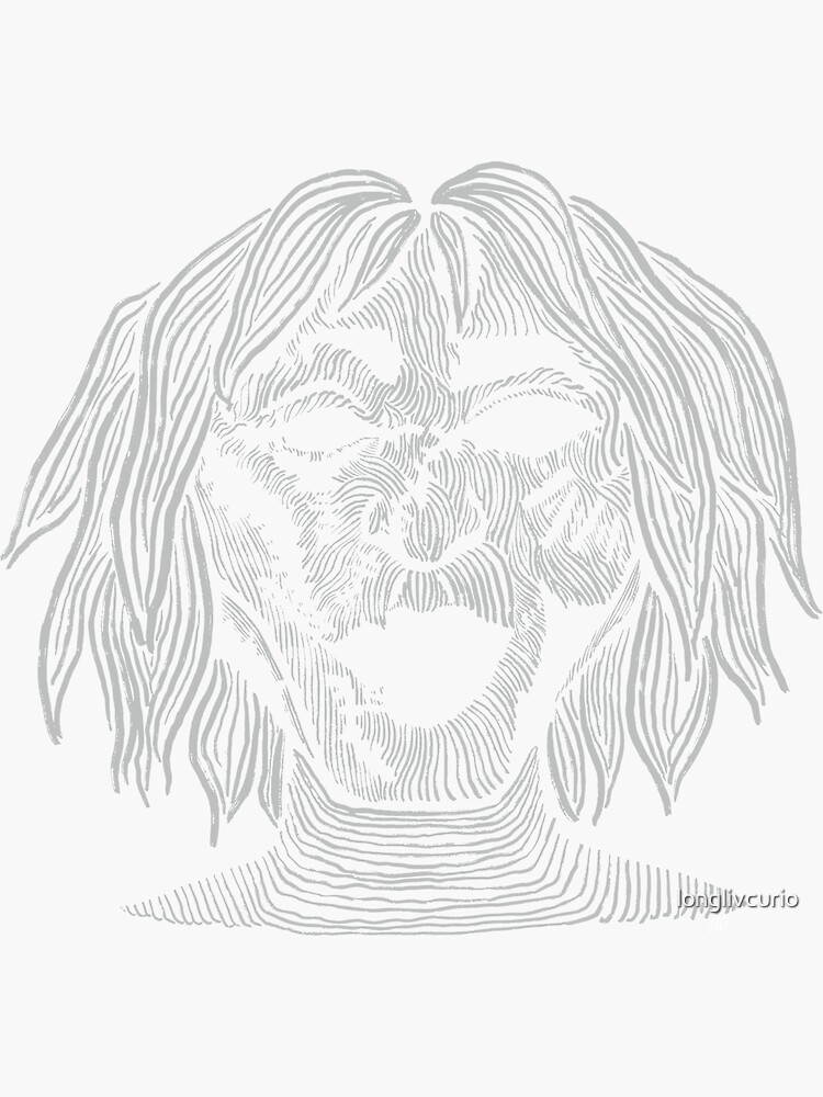 "GNARLED FACE line illustration " Sticker for Sale by longlivcurio ...