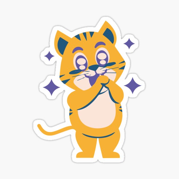 "Cute Kitten animal with interactions like " impressed "" Sticker for ...