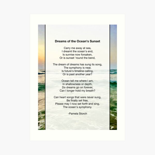 "Dreams of the Ocean's Sunset Poem" Art Print for Sale by PamelaStorch ...
