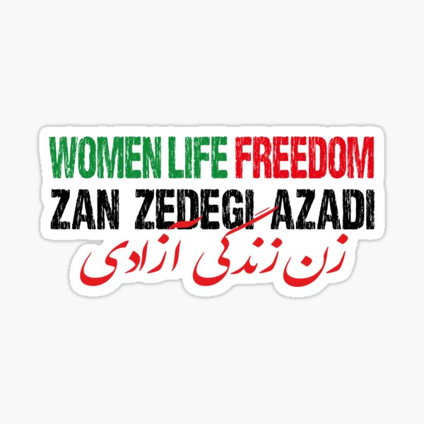 "Woman Life Freedom Iran Zan Zendegi Azadi Persian" Sticker for Sale by ...