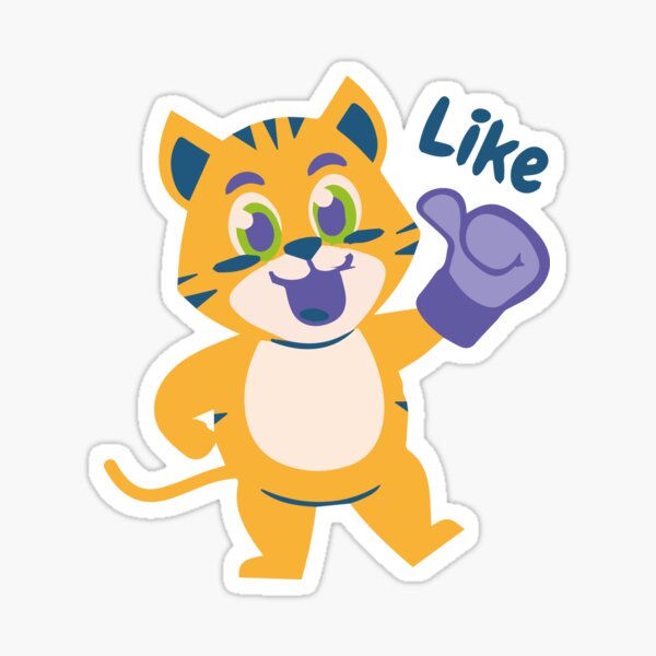 "Cute Kitten animal with interactions like " Nice one "" Sticker for ...