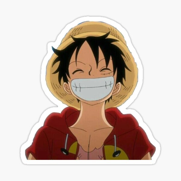 "Luffy Smiling One Piece" Sticker for Sale by NAIKA1 | Redbubble