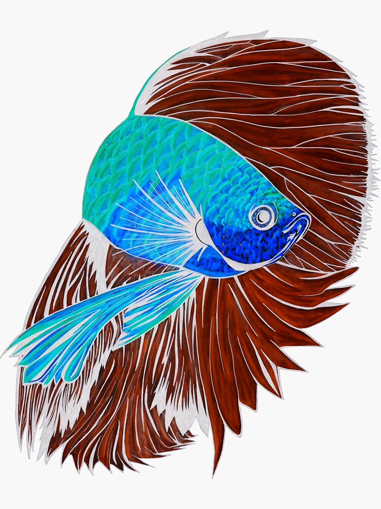 "Betta Fish Art - Photo Negative Style" Sticker for Sale by ...