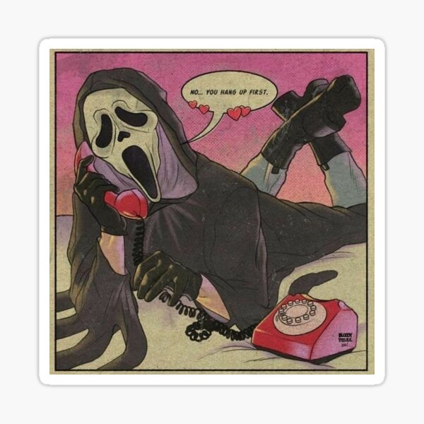 "Scream Ghost face Cute Phone Call " Sticker for Sale by kah26 | Redbubble