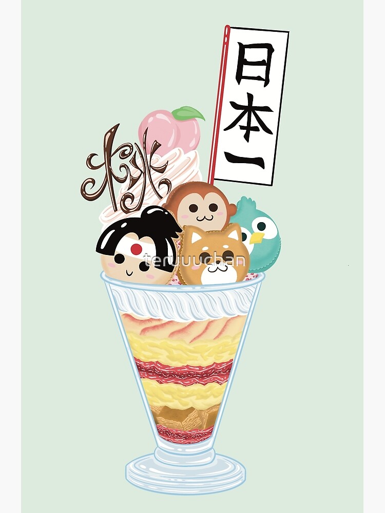 "Momo Taro Parfait" Poster for Sale by teruuuchan | Redbubble