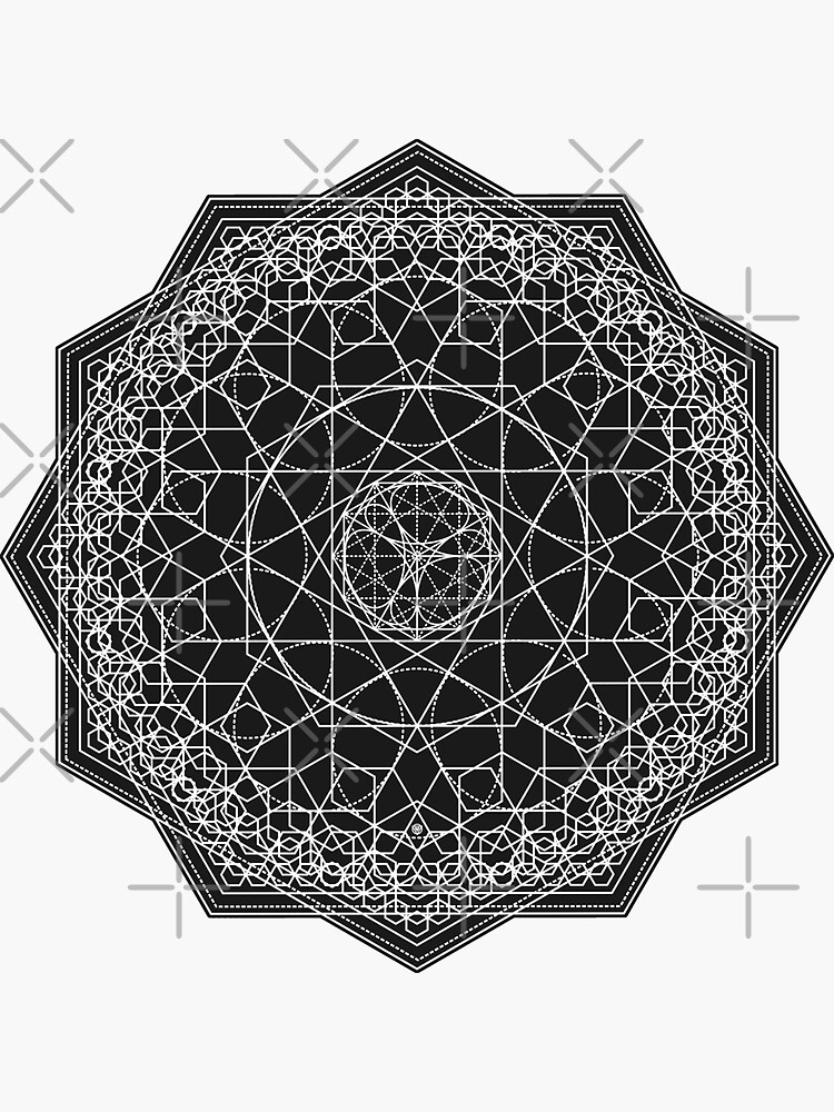 "SACRED GEOMETRY ONE" Sticker for Sale by ariescustom | Redbubble