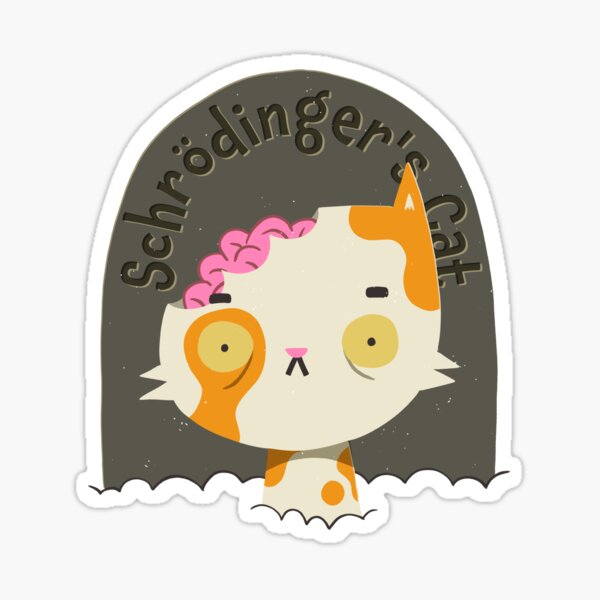 "Schrodinger Zombie Cat" Sticker for Sale by zawitees | Redbubble