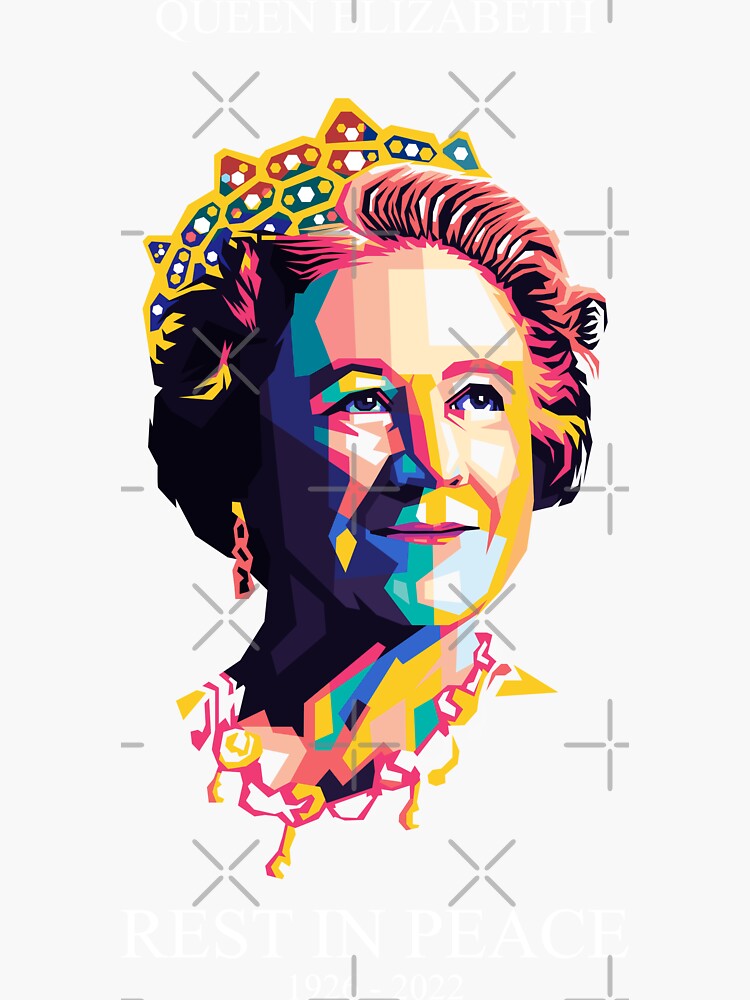 "Queen Elizabeth Wpap Pop Art" Sticker for Sale by Malang023 | Redbubble