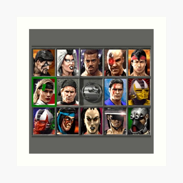 "Mortal Kombat 3 Character Select " Art Print for Sale by MammothTank ...