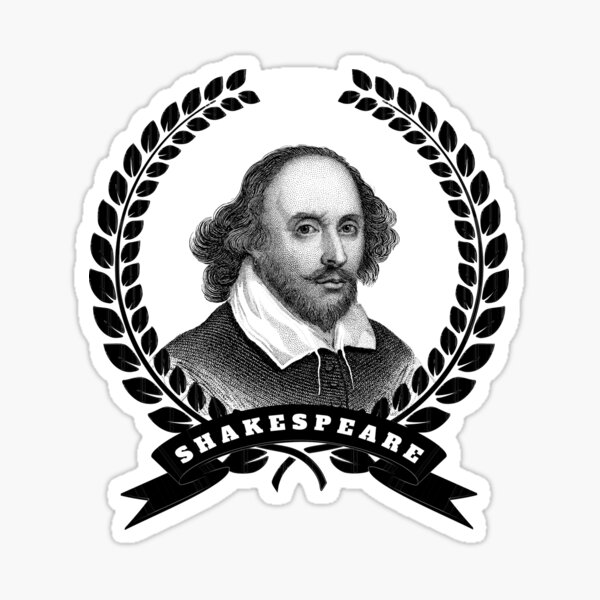 "Portrait of William Shakespeare" Sticker for Sale by topbro | Redbubble