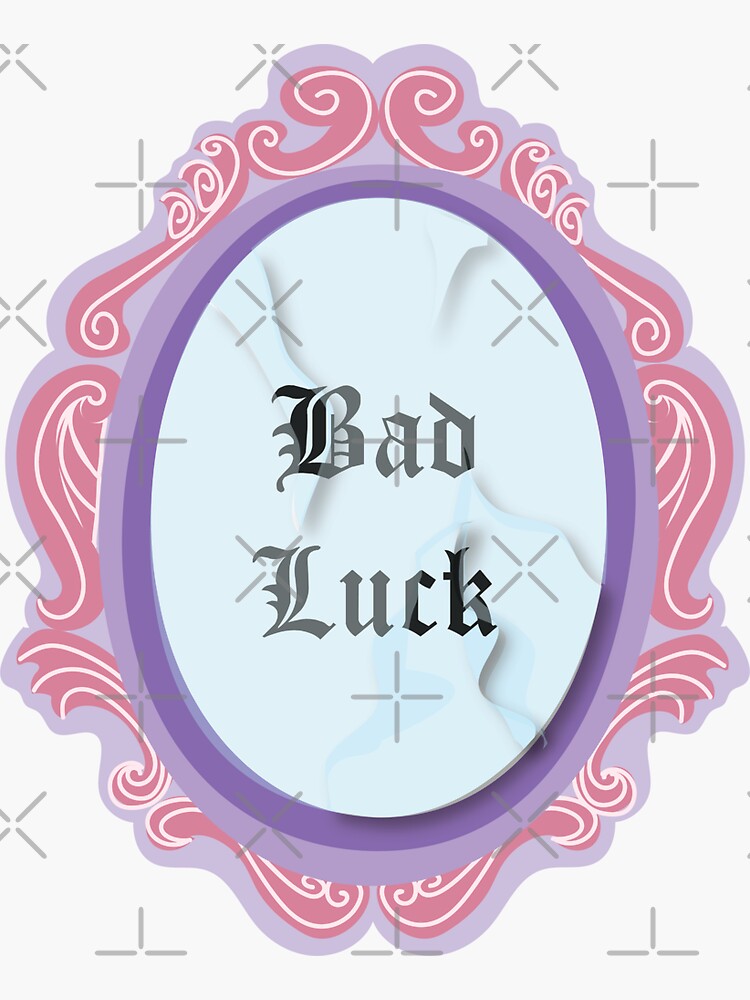 "Bad Luck Broken Mirror sticker" Sticker for Sale by sleepyycass ...