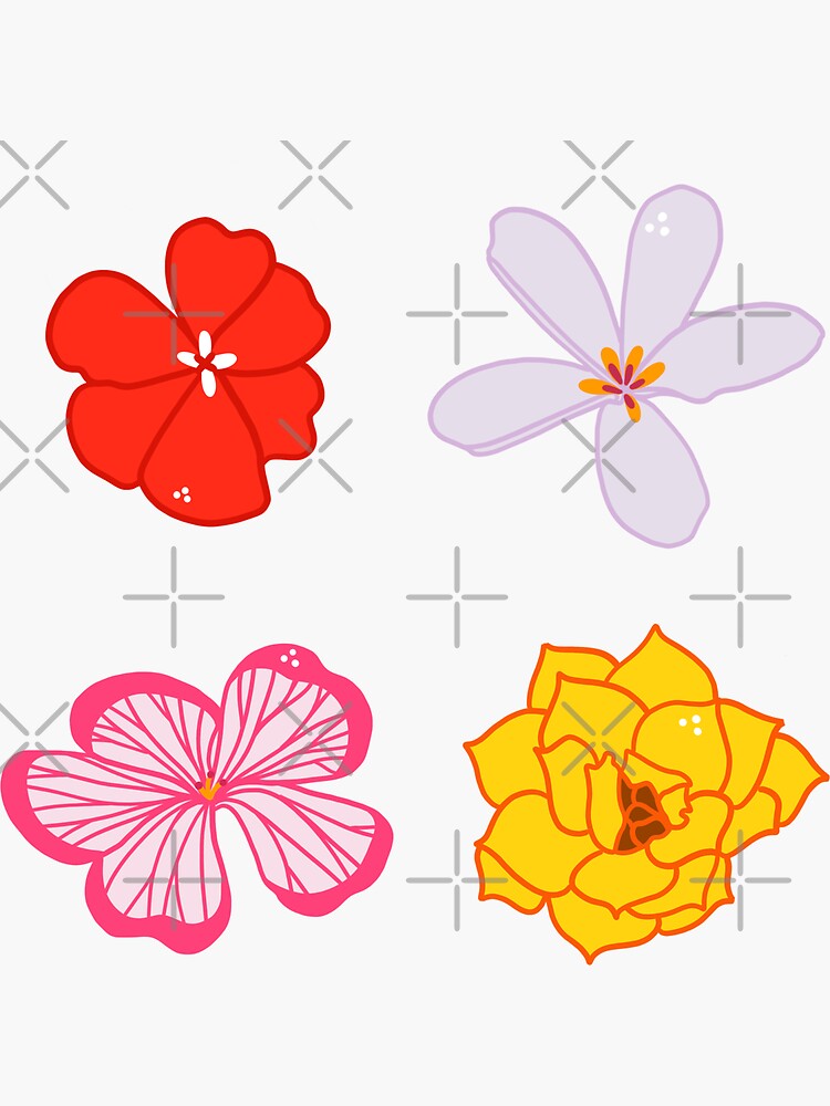 "Summer flowers sticker pack" Sticker for Sale by Nayru26 | Redbubble