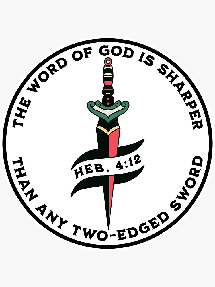 "The Word of God is Sharper" Sticker for Sale by BibleGraphics | Redbubble