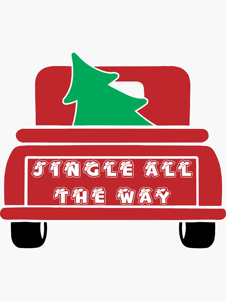 "Jingle all the Way - Bells - Christmas Tree - Ute Truck " Sticker for ...