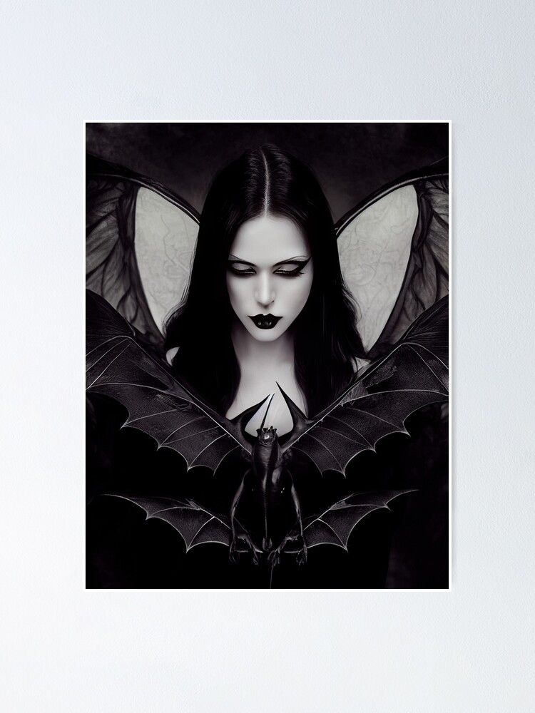 "Gothic Vampire Bat Woman" Poster for Sale by dandersonart | Redbubble