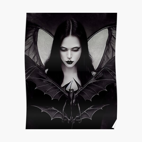 "Gothic Vampire Bat Woman" Poster for Sale by dandersonart | Redbubble