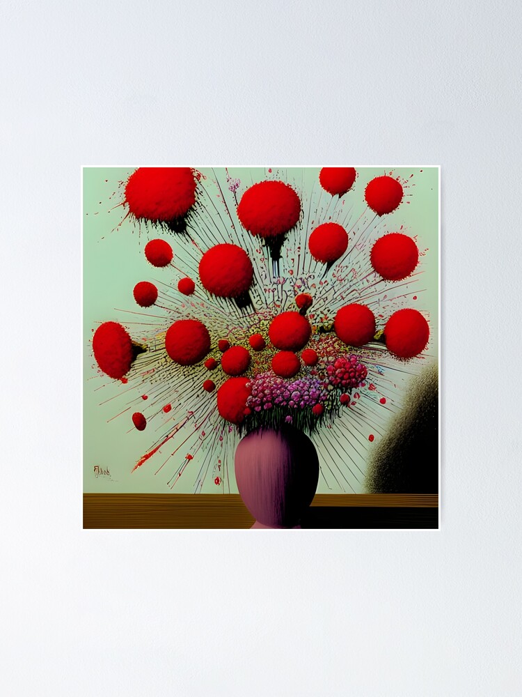 "Flowers Exploding out of a Vase" Poster for Sale by numgis | Redbubble