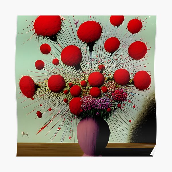 "Flowers Exploding out of a Vase" Poster for Sale by numgis | Redbubble