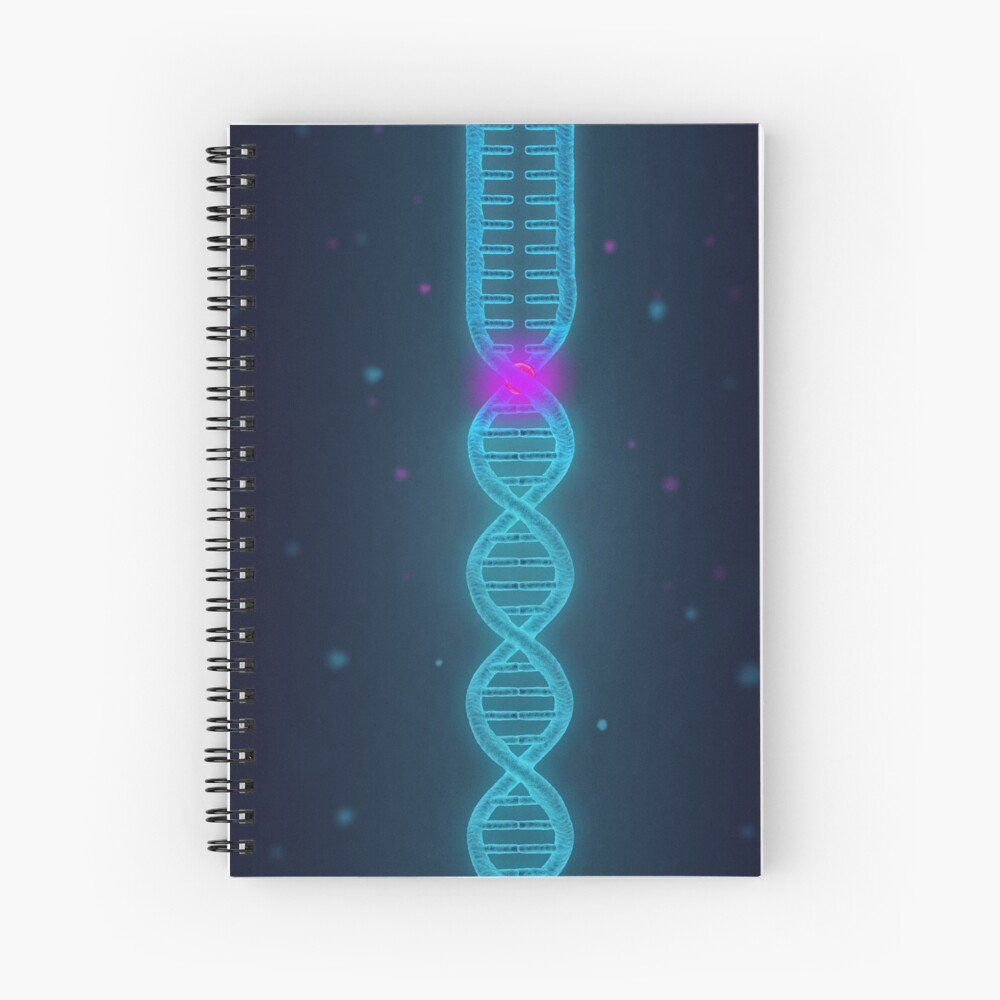 "Helicase Unraveling the Double Helix of DNA" Spiral Notebook for Sale ...