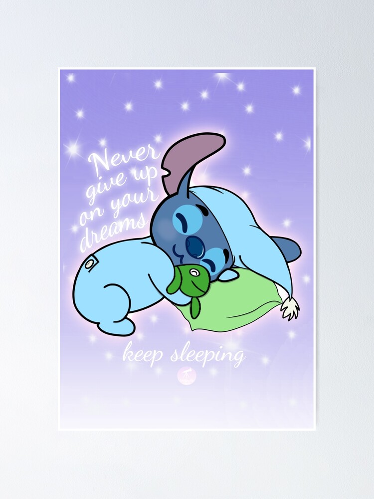 "Sleepy Stitch" Poster by LookingUpStudio | Redbubble