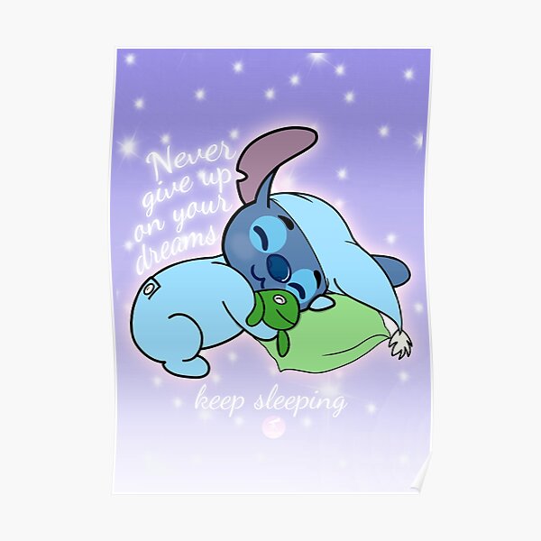 "Sleepy Stitch" Poster by LookingUpStudio | Redbubble