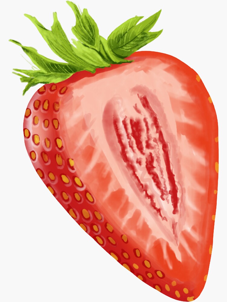 "Strawberry Sticker Design" Sticker for Sale by rolsonDesign | Redbubble