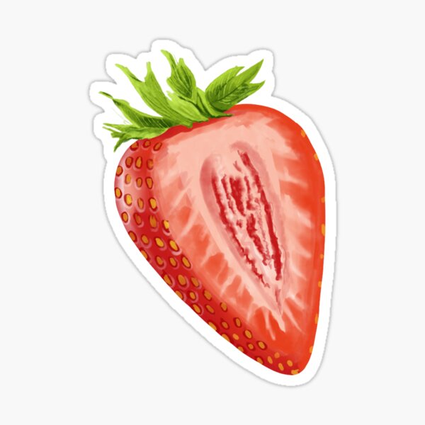 "Strawberry Sticker Design" Sticker for Sale by rolsonDesign | Redbubble