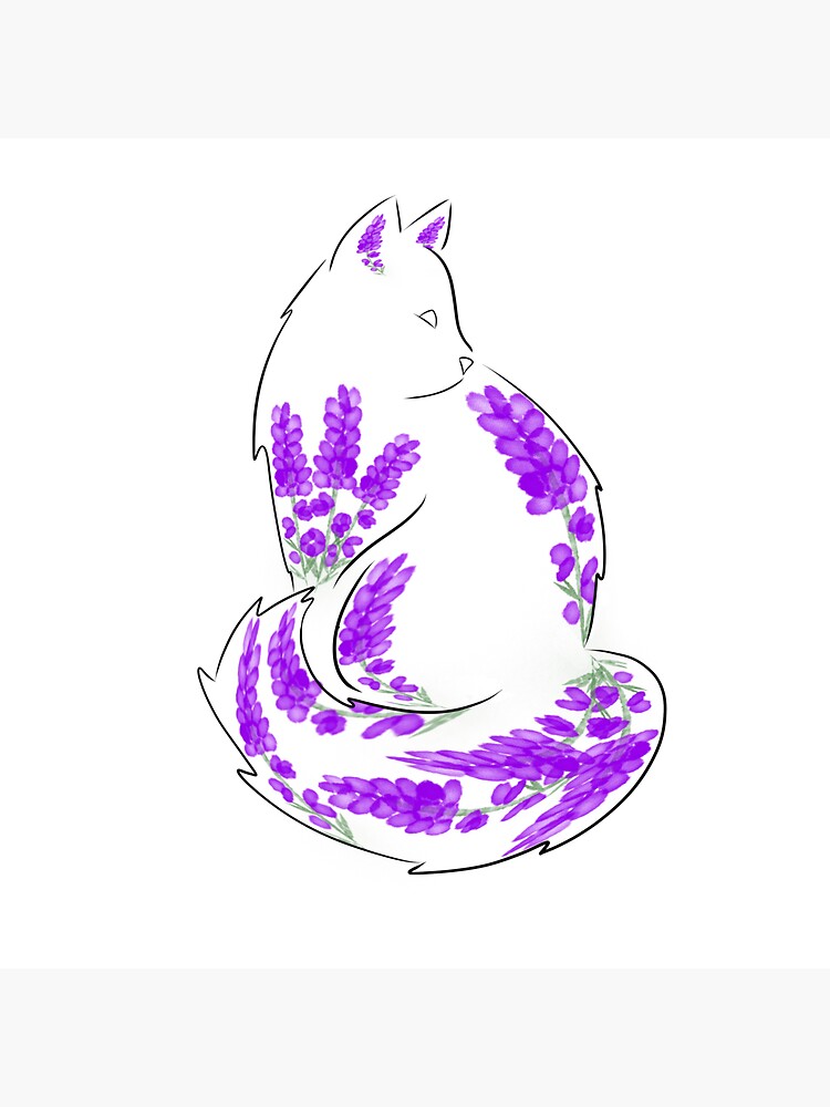 "Lavender Cat Line Art" Sticker for Sale by RooWarren | Redbubble