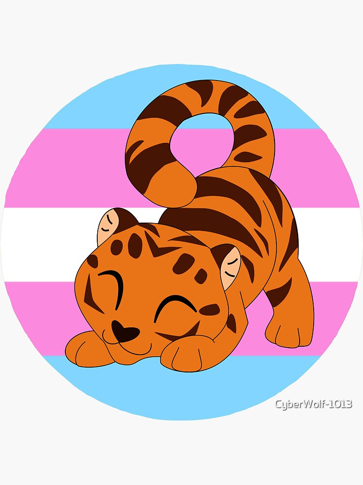 "Pride: Transgender Tiger" Sticker for Sale by CyberWolf-1013 | Redbubble