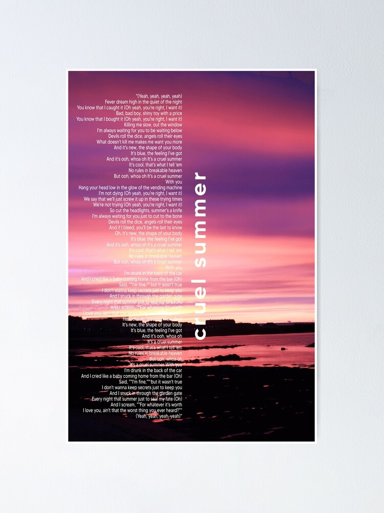 "Cruel Summer Taylor Swift Pink" Poster for Sale by EckartScholz ...