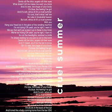 "Cruel Summer Taylor Swift Pink" Poster for Sale by EckartScholz ...