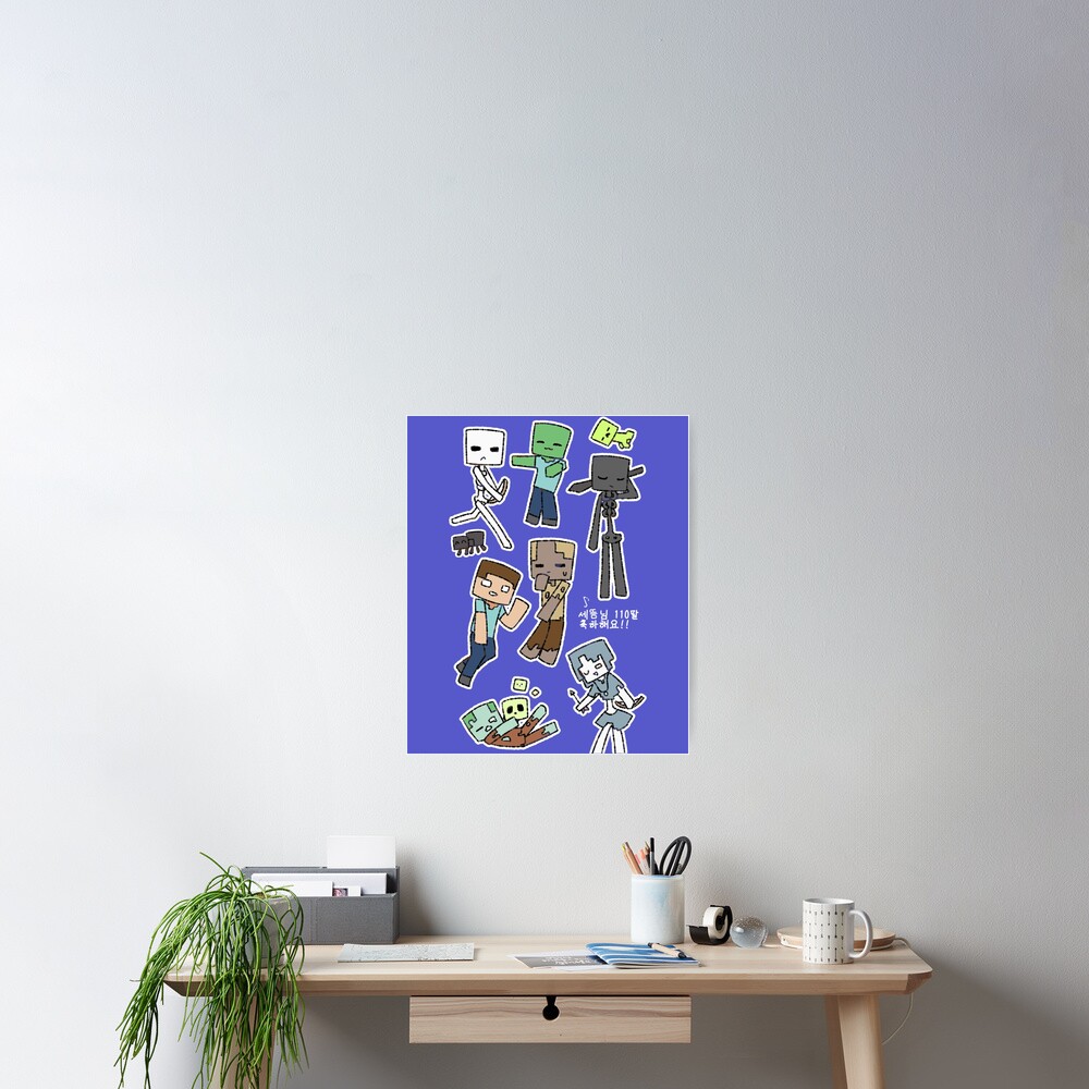 "Sketchy Minecraft Characters" Poster for Sale by RickSchoen | Redbubble