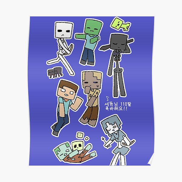 "Sketchy Minecraft Characters" Poster for Sale by RickSchoen | Redbubble